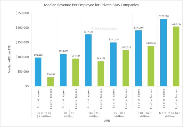2025 Revenue Per Employee Benchmarks for Private SaaS Companies - SaaS Capital